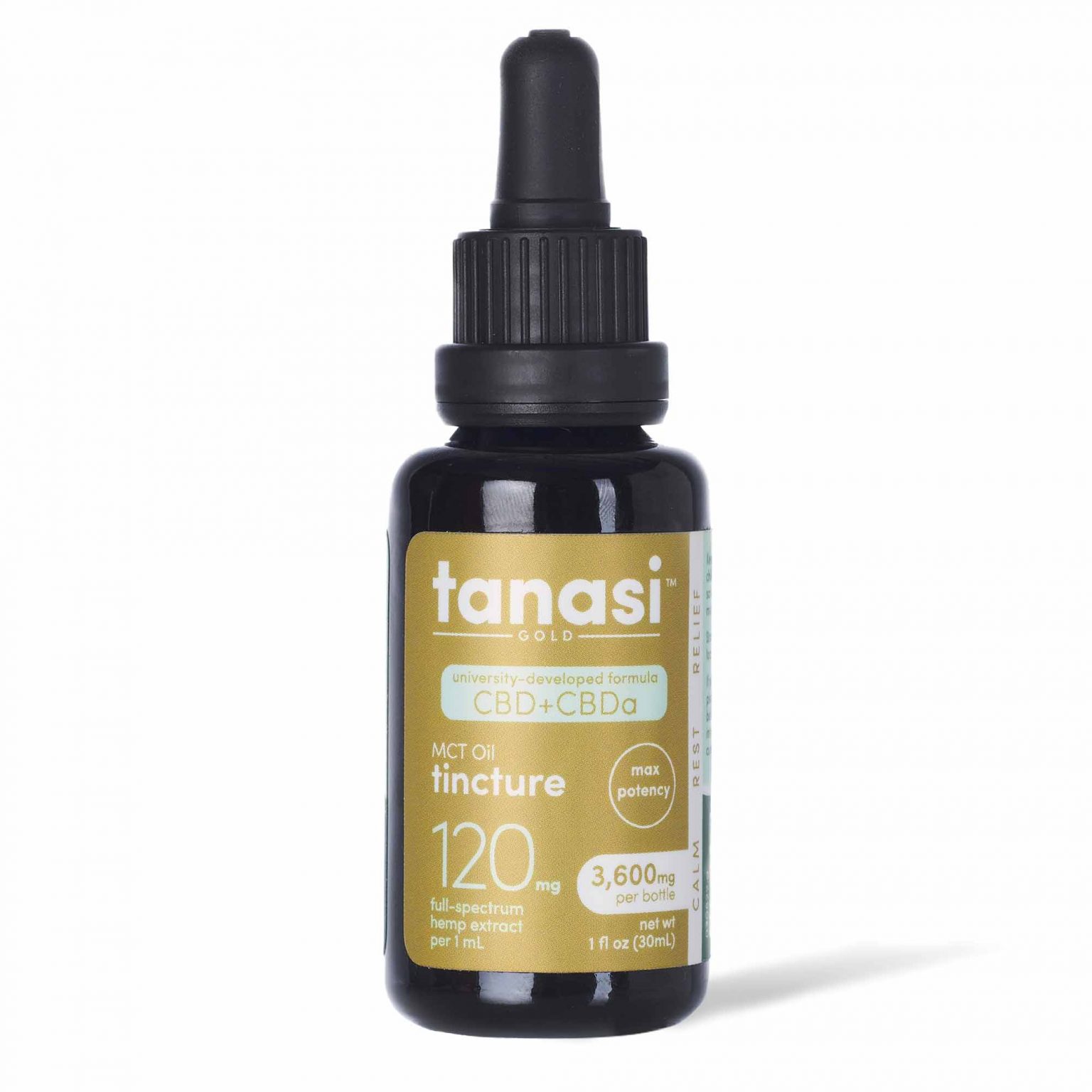 CBD+CBDA GOLD Tinctures | University Developed 1:1 Formula | Tanasi